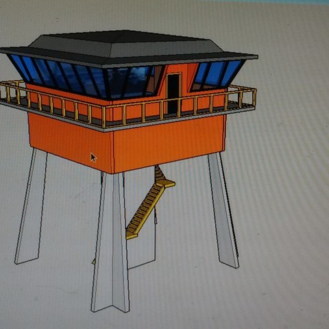 Download 3D model N scale Control Tower v2.0 ・ Cults